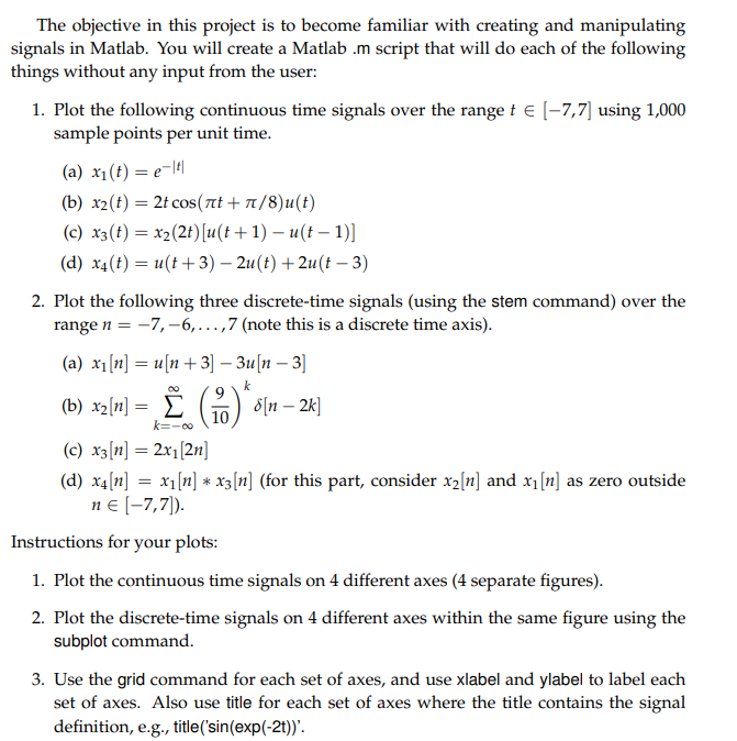Solved The objective in this project is to become familiar | Chegg.com