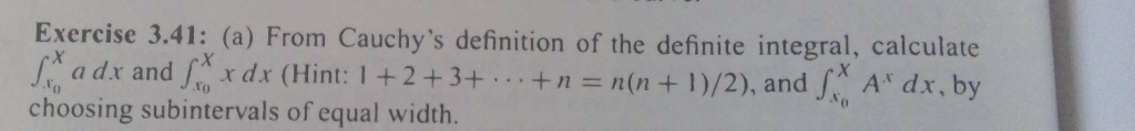 Solved **Cauchy's Definition of the definite integral as | Chegg.com
