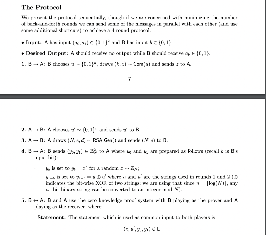 The Protocol We present the protocol sequentially, | Chegg.com