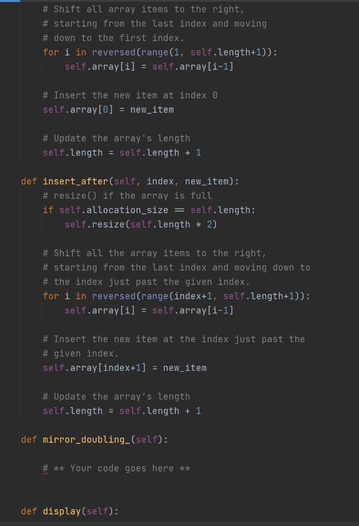 Solved 20.9 LAB: Array Based List In this lab you are | Chegg.com