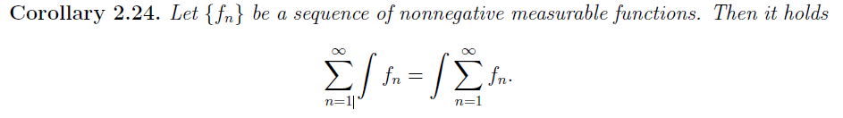 Solved Corollary 2.24. Let {fn} be a sequence of nonnegative | Chegg.com