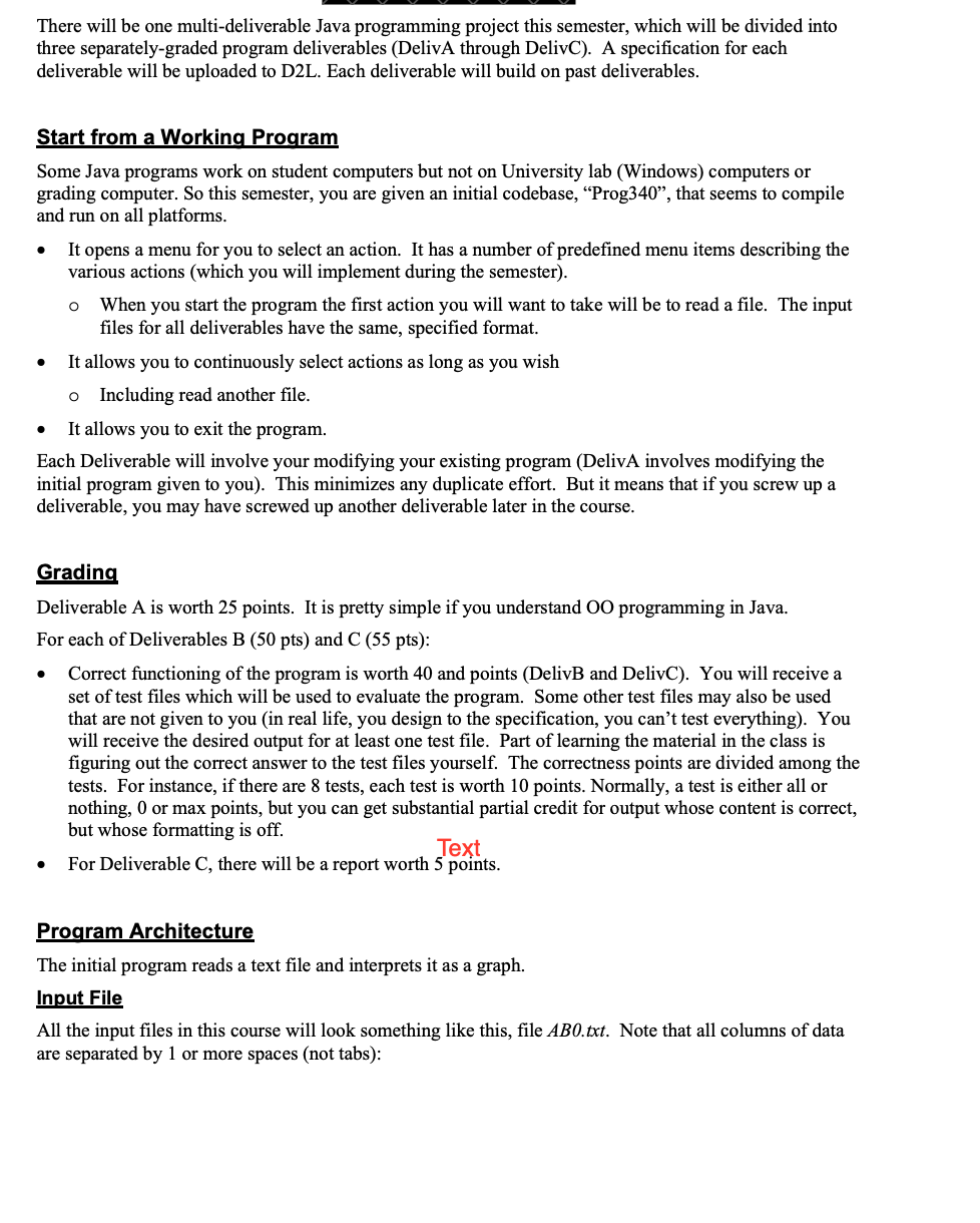 Solved There will be one multi-deliverable Java programming | Chegg.com