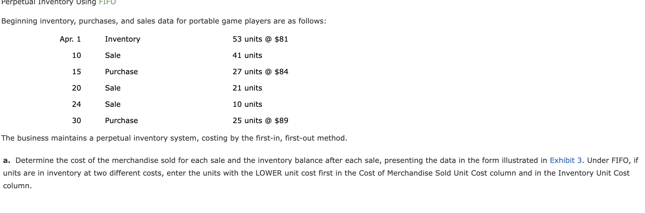 Solved Beginning inventory, purchases, and sales data for | Chegg.com