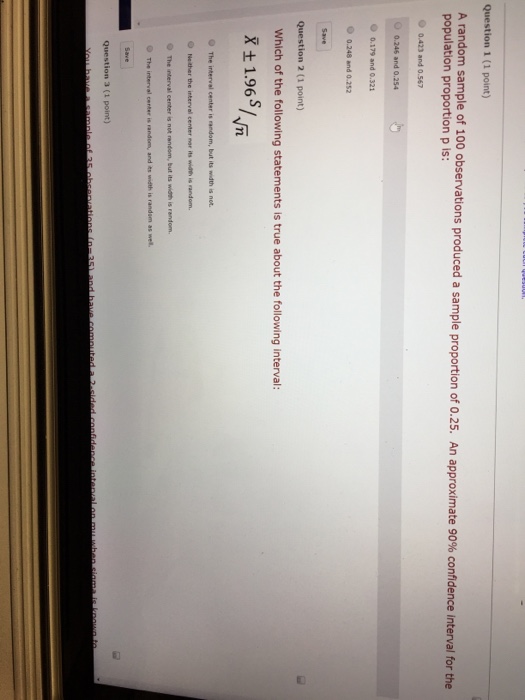 Solved A Random Sample Of 100 Observations Produced A Sample