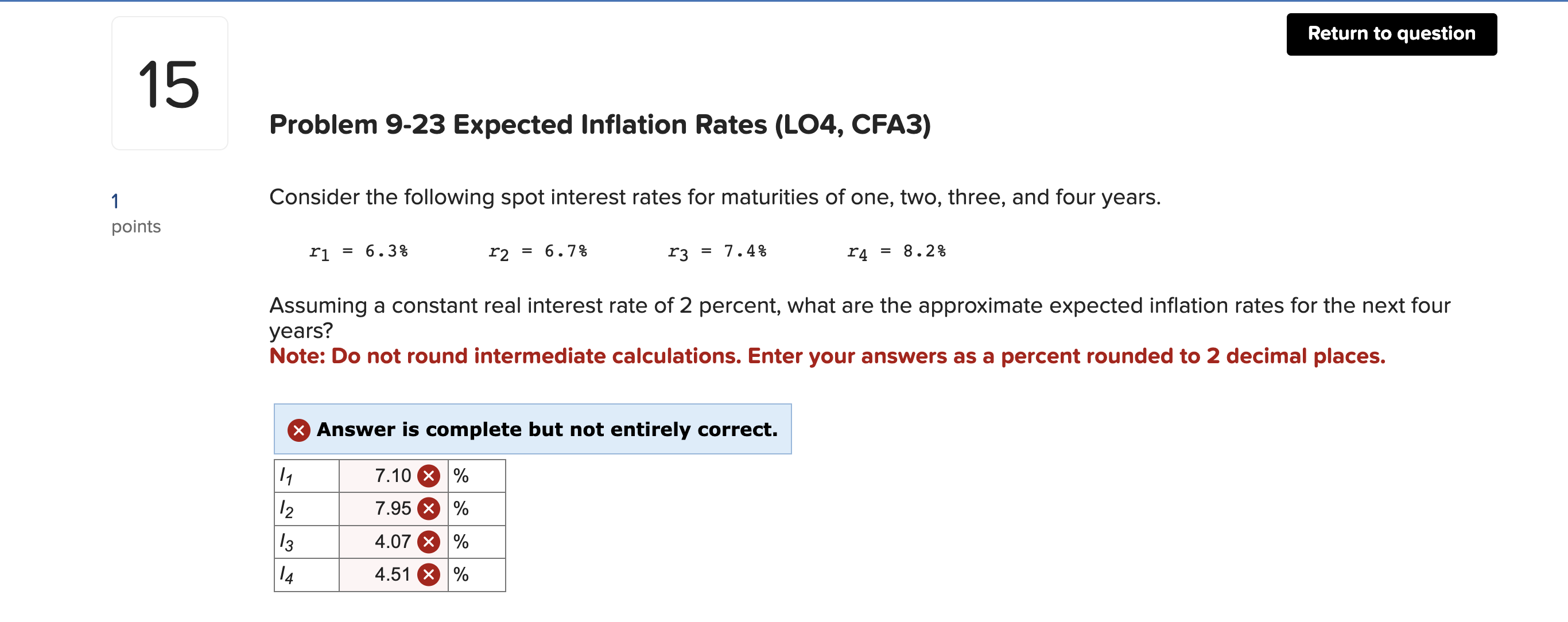 Solved r1=6.3%r2=6.7%r3=7.4%r4=8.2% Assuming a constant real | Chegg.com