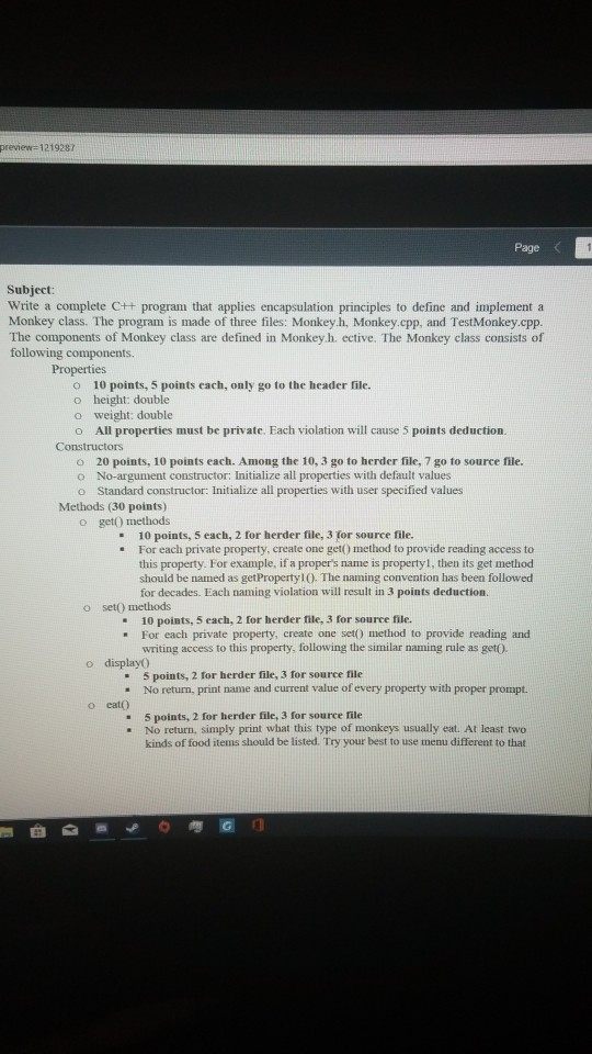 Solved preview- 1219287 Page Subject: Write a complete C+t | Chegg.com