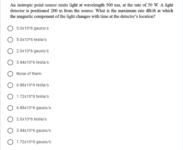 Solved An isotropic point source emits light at wavelength | Chegg.com