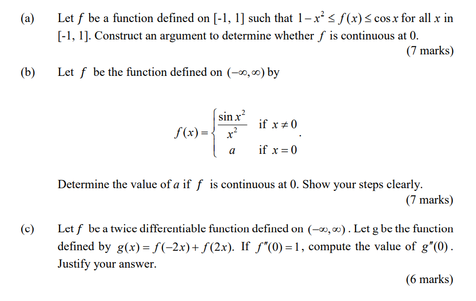 Solved (a) Let f be a function defined on [-1, 1] such that | Chegg.com