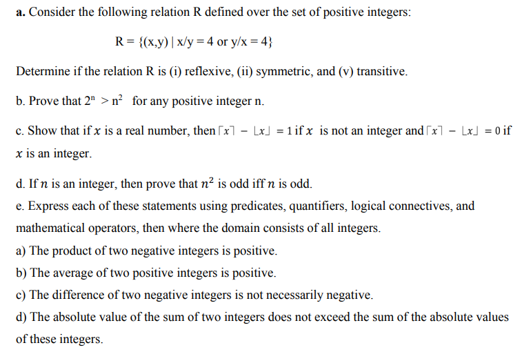 Solved a. Consider the following relation R defined over the | Chegg.com