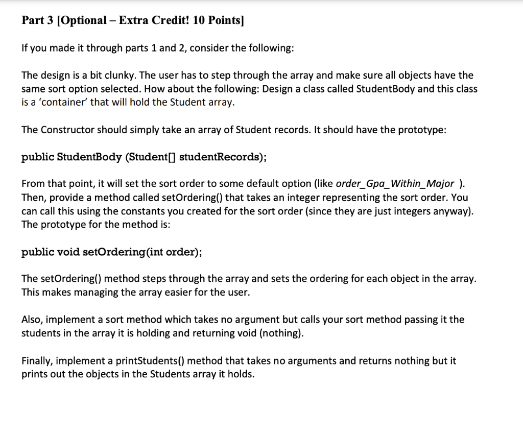 Solved Part 3 [Optional - Extra Credit! 10 Points] If you | Chegg.com