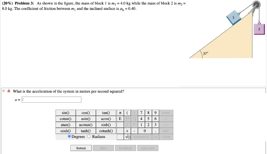 Solved (20%) Problem 3: As shown in the figure, the mass of | Chegg.com