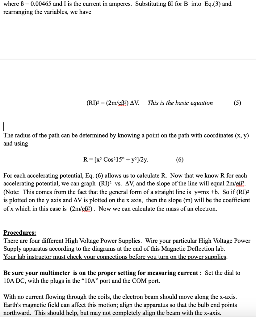 Equipment: A Tel-Atomic model 525 deflection tube | Chegg.com