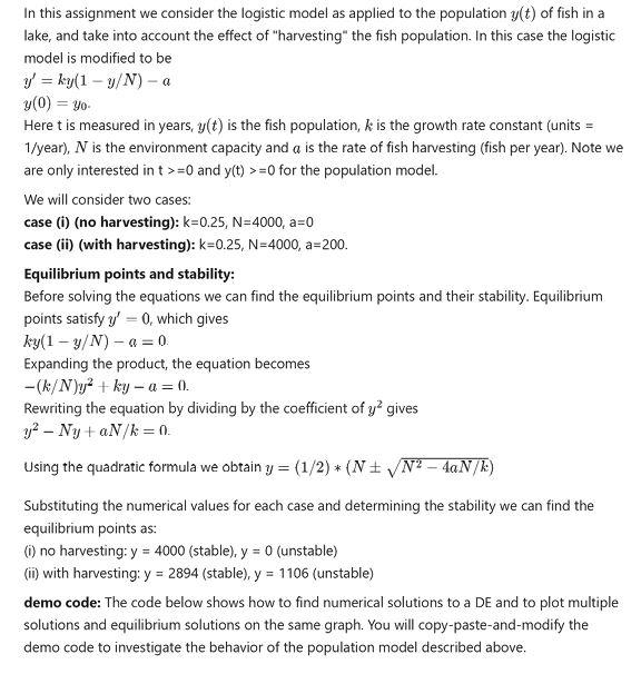 Solved In this assignment we consider the logistic model as | Chegg.com