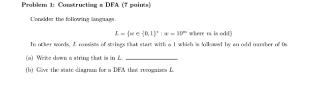 Solved Consider the following language. L={w∈{0,1}∗:w=10m | Chegg.com