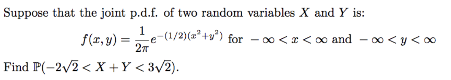 Solved Suppose that the joint p.d.f. of two random variables | Chegg.com