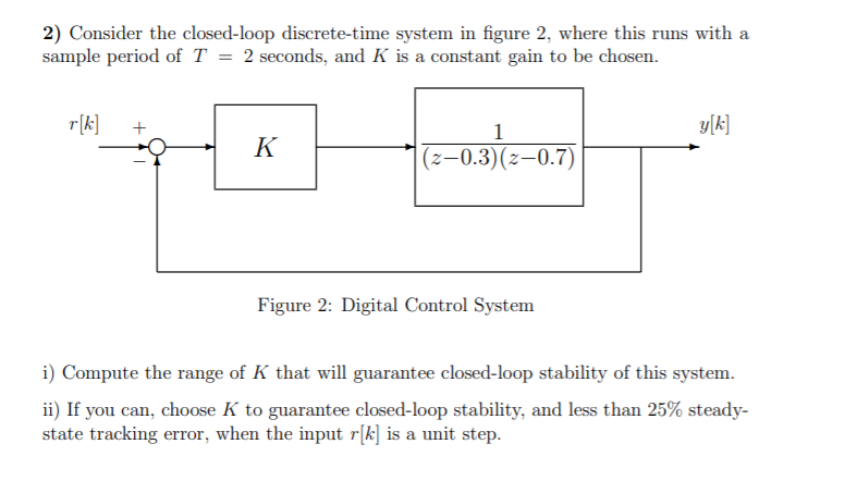 Solved 2 Consider The Closed Loop Discrete Time System In 