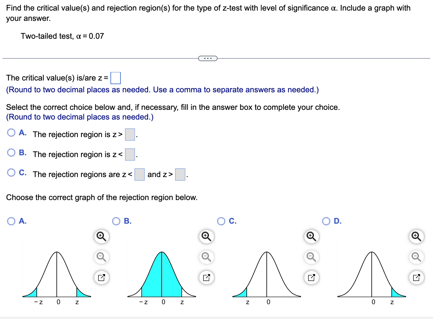 Solved Find the critical value(s) and rejection region(s) | Chegg.com