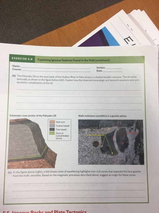 Solved EXERCISE 5.9 Explaining Igneous Features Found in the | Chegg.com