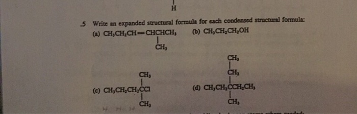 Solved 5 Write an expanded structural formula for each | Chegg.com