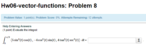 Solved Hw06 Vector Functions Problem 8 Problem Value 1 0877