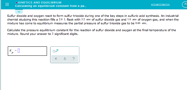 Solved O KINETICS AND EQUILIBRIUM Calculating an equilibrium | Chegg.com