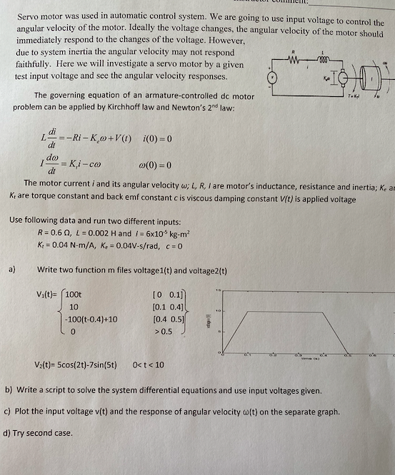 Solved Servo motor was used in automatic control system. We | Chegg.com