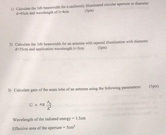 Solved 1) Calculate the 3db beamwidth for a uniformly | Chegg.com