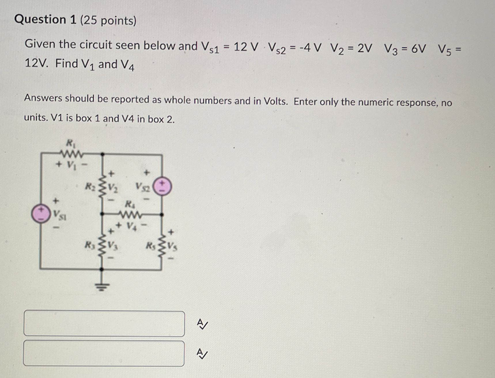 Solved Question 1 (25 ﻿points)Given the circuit seen below | Chegg.com