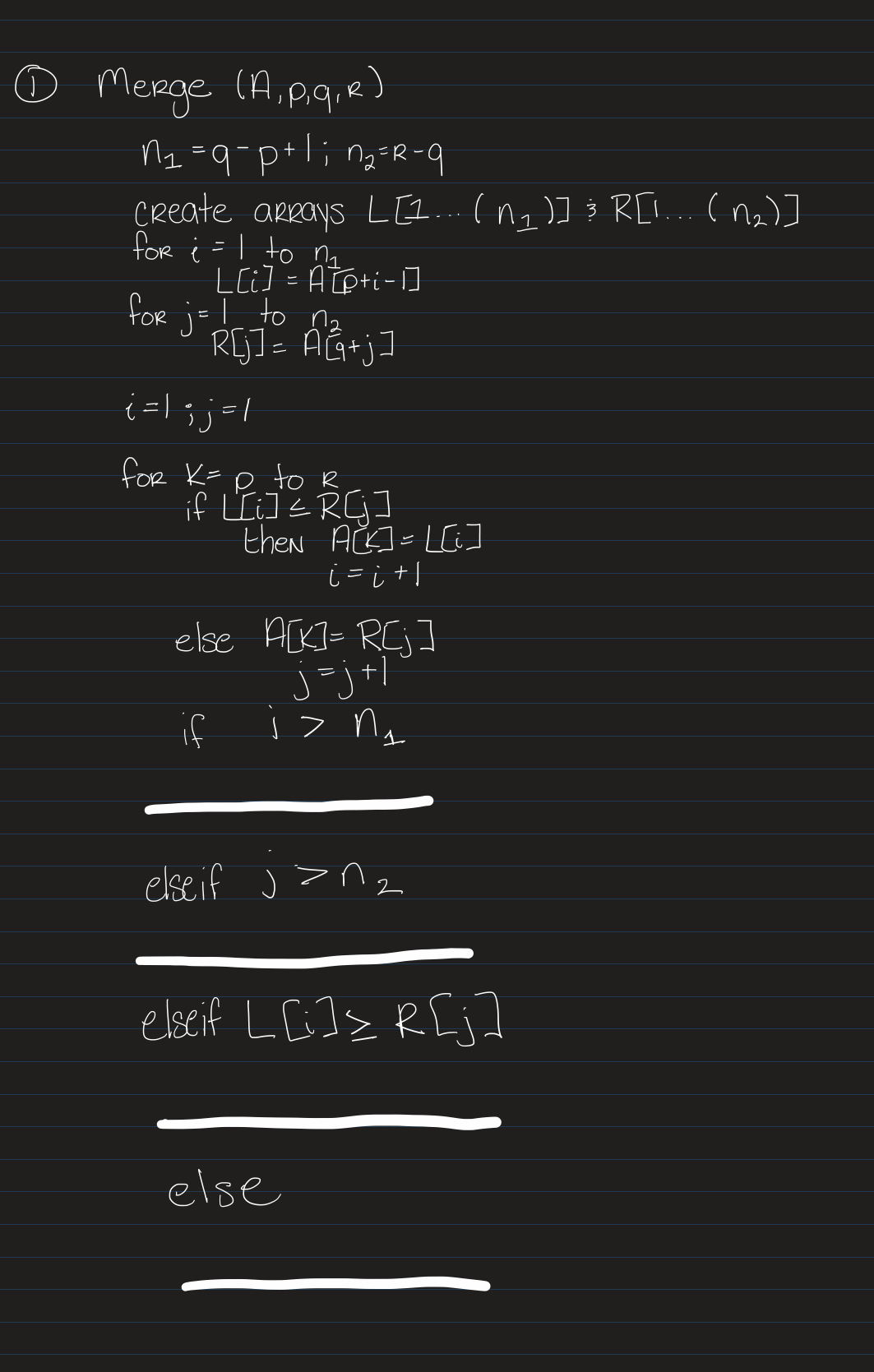 Solved For the MERGE function, the sizes of the L and R | Chegg.com