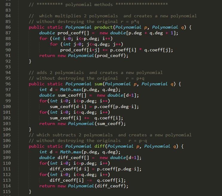 Solved 1) For your array implementation of the Polynomial | Chegg.com