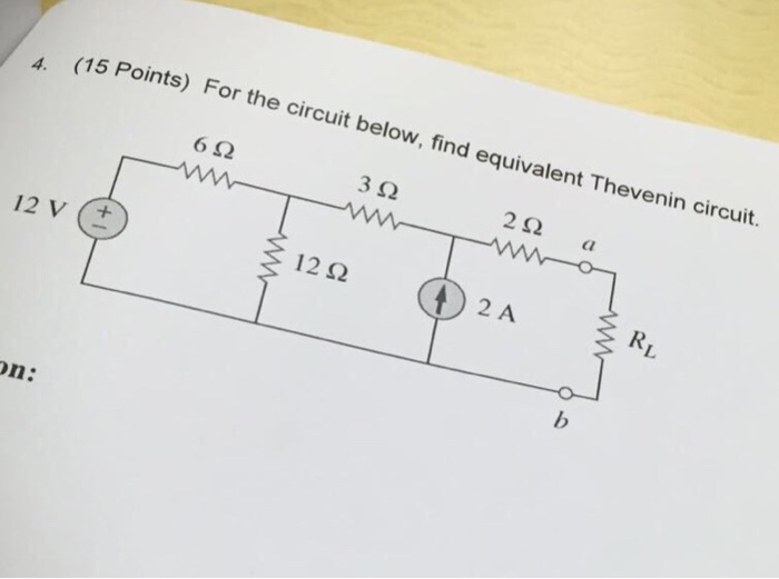Solved For the circuit below, find equivalent thevenin | Chegg.com