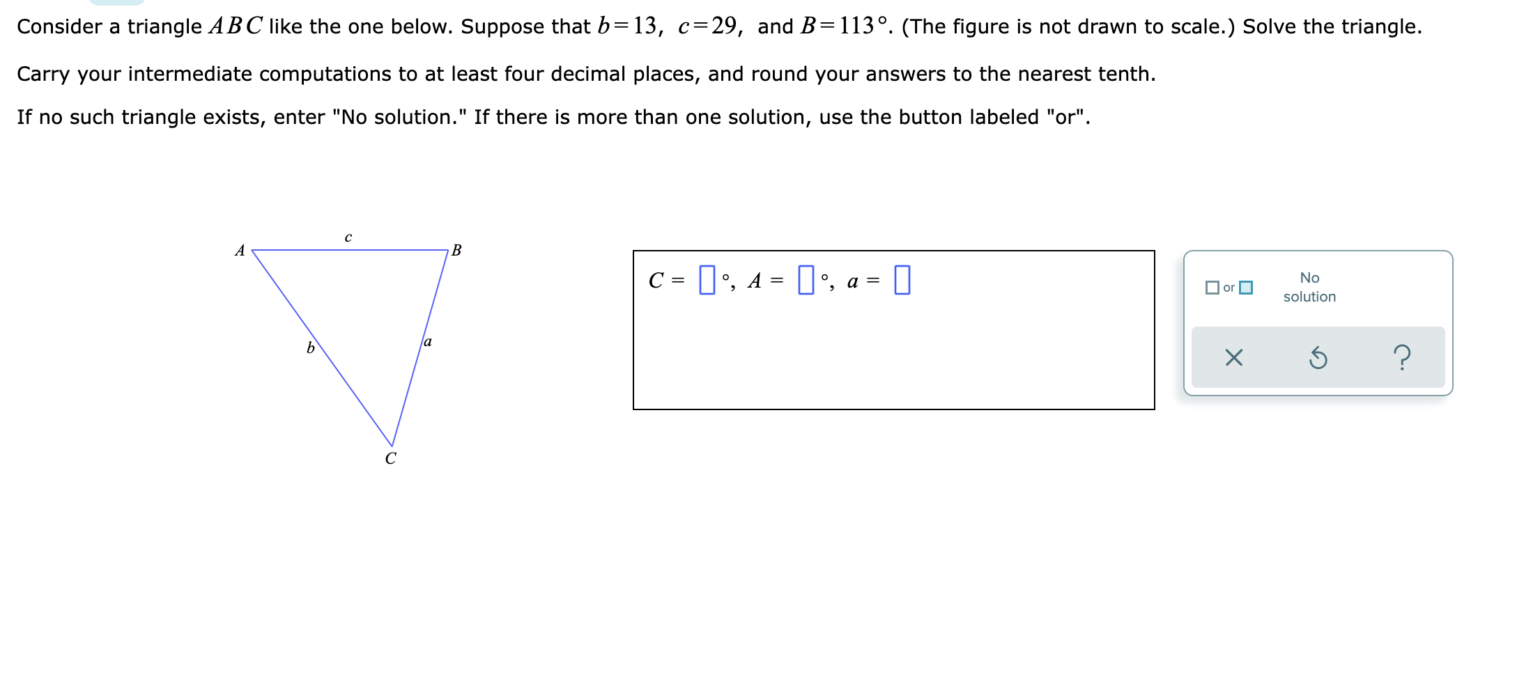 Solved Consider a triangle ABC like the one below. Suppose | Chegg.com