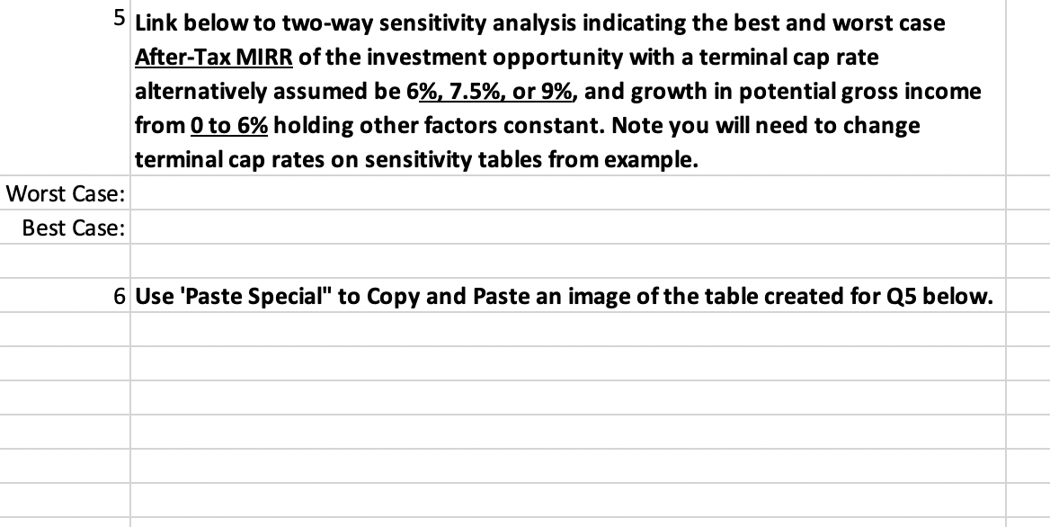 5 Link below to two-way sensitivity analysis | Chegg.com
