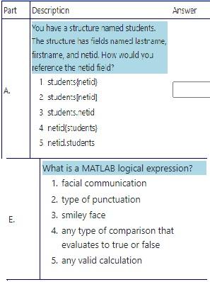 Solved Part Answer Description You have a structure named | Chegg.com