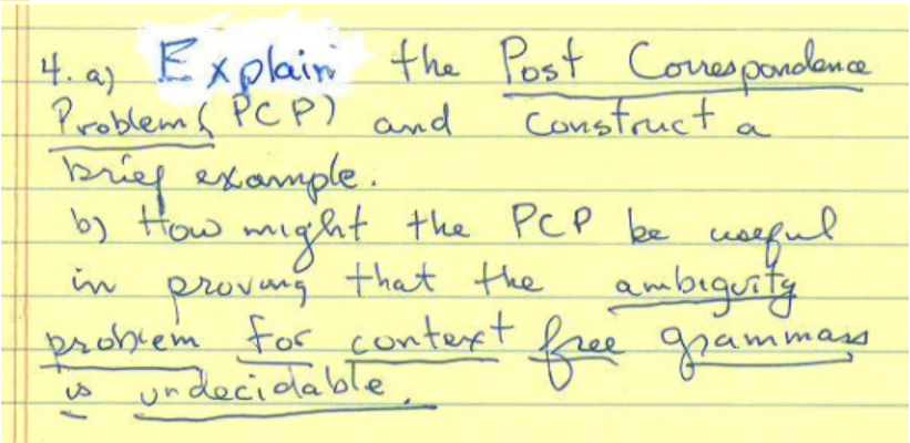 Solved 4. a) Explain the Post Correspondence Problems PCP) | Chegg.com