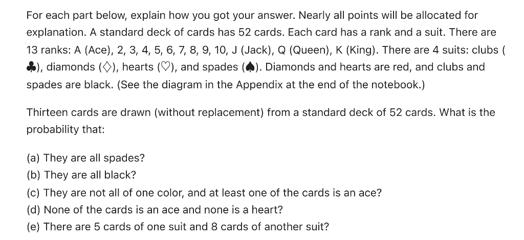 Solved For each part below, explain how you got your answer. | Chegg.com