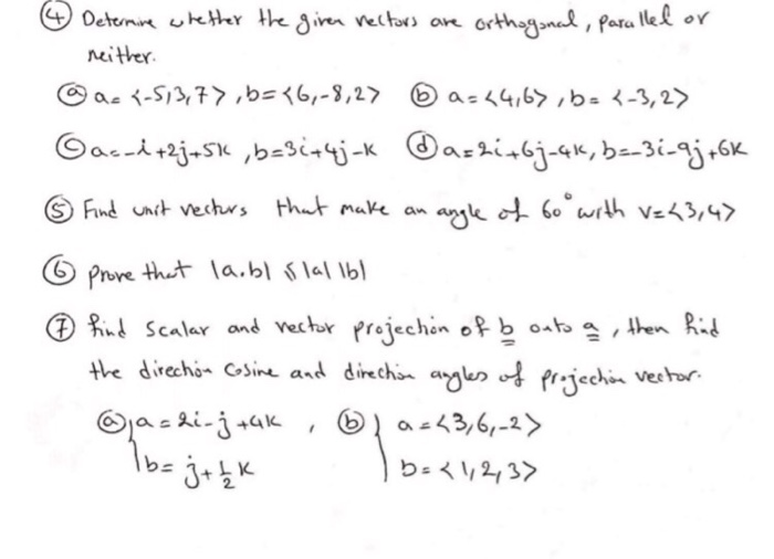 Solved Determine Whether The Given Vectors Are Orthogonal
