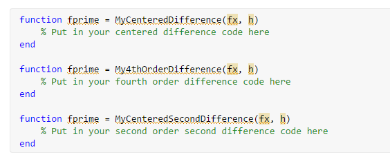 Solved = 3. Write a function function fprime | Chegg.com