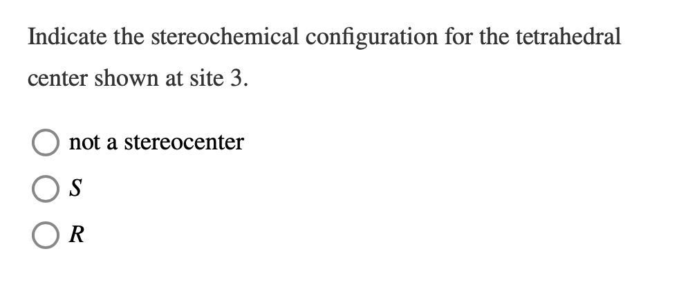 Indicate the stereochemical configuration for the | Chegg.com