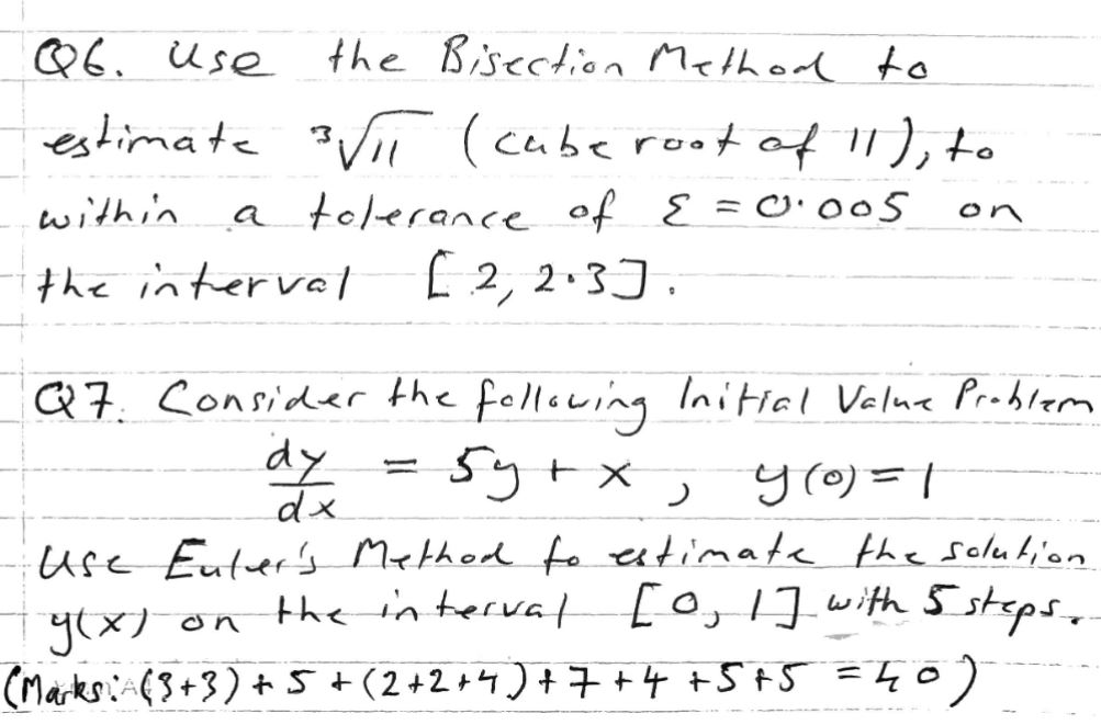 Solved Q6. Use the Bisection Methon to estimate 311 (cube | Chegg.com