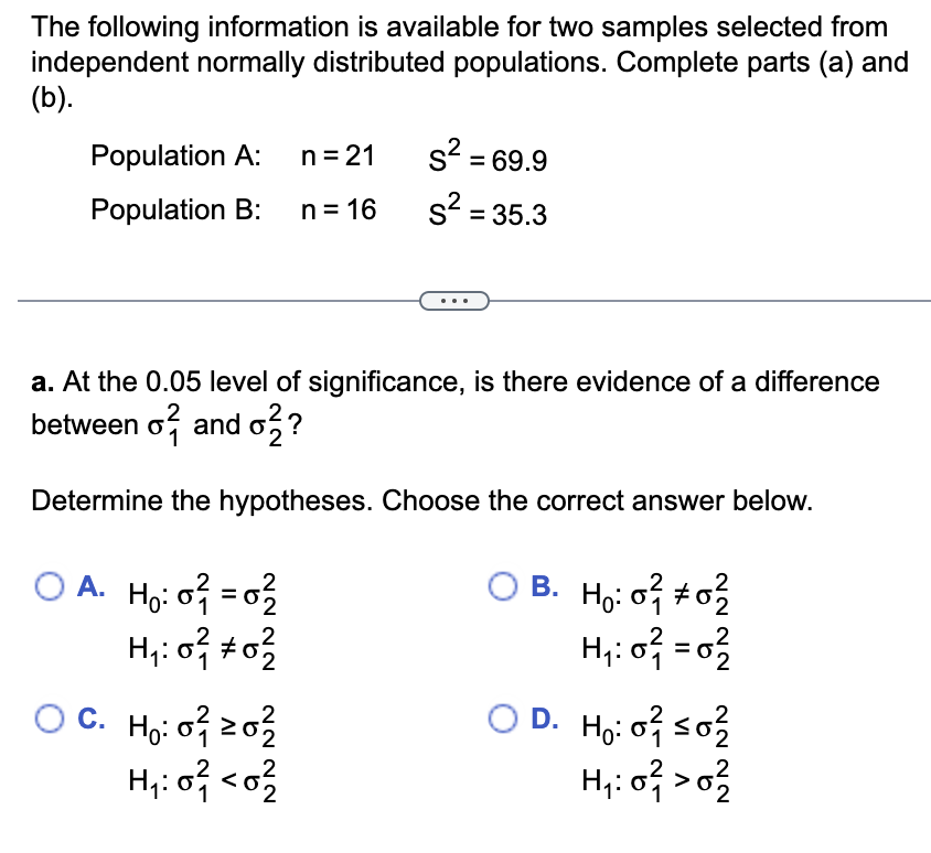Solved The following information is available for two | Chegg.com