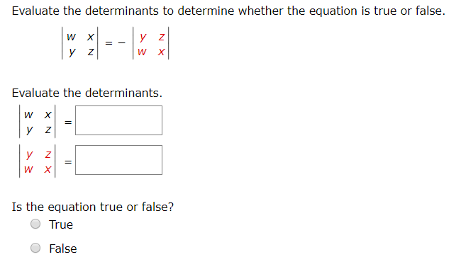Solved Evaluate the determinant, in which the entries are | Chegg.com