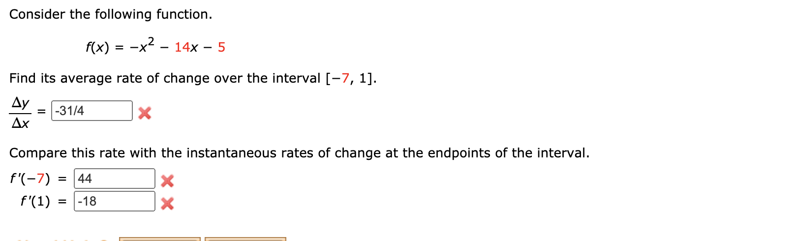 Solved Consider the following function. f(x) = -) -x2 14x 5 | Chegg.com