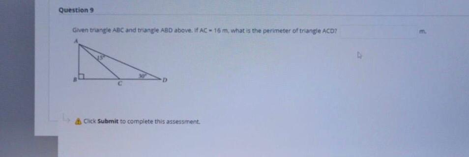 Solved Question 9 Given triangle ABC and triangle ABD above. | Chegg.com