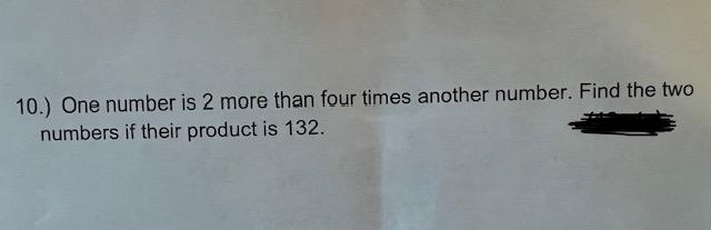 Solved 10.) One number is 2 more than four times another | Chegg.com