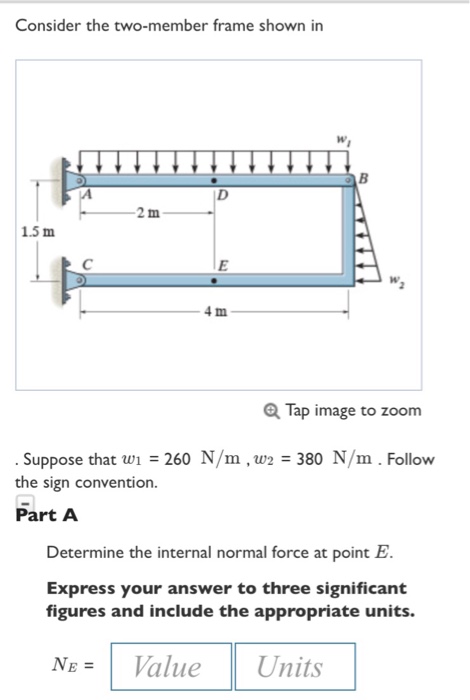 Solved Consider the two-member frame shown in ID 2 m 1.5 m 4 | Chegg.com
