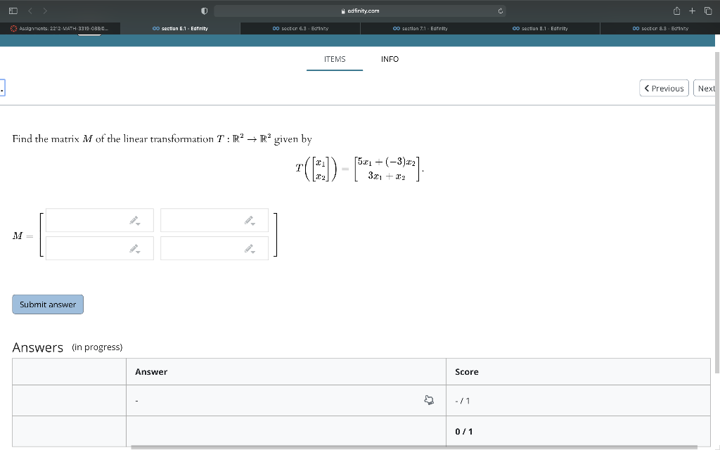 Solved adfinity.com Û + 0 Assignments 2212 MATH 3219 | Chegg.com