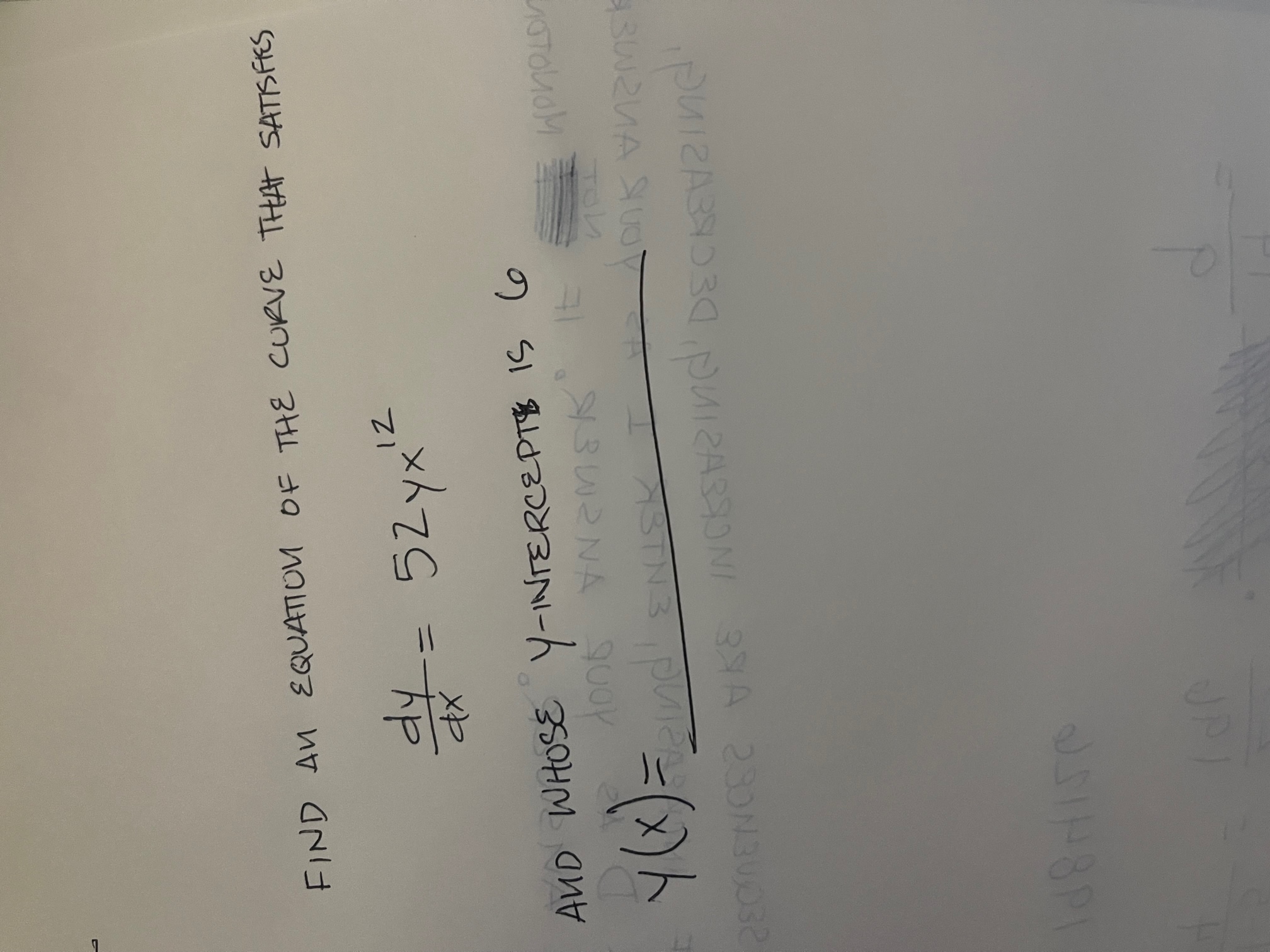 Solved FIND AM EQUATION OF THE CURVE THAT SATTSFES | Chegg.com
