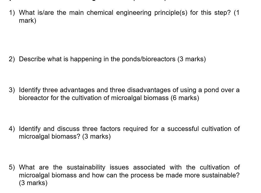 Solved Case study: Biofuels derived from microalgal biomass | Chegg.com