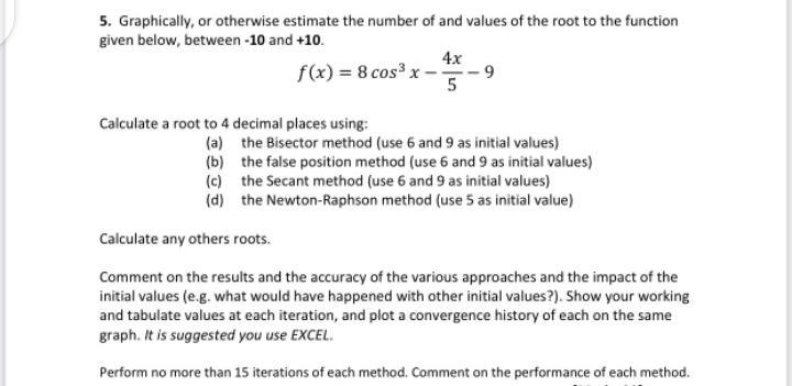 Solved 5. Graphically, or otherwise estimate the number of | Chegg.com
